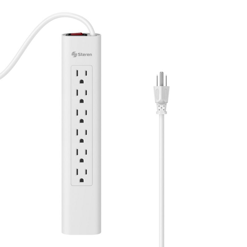 Regleta corriente de 6 salidas verticales y cable extra